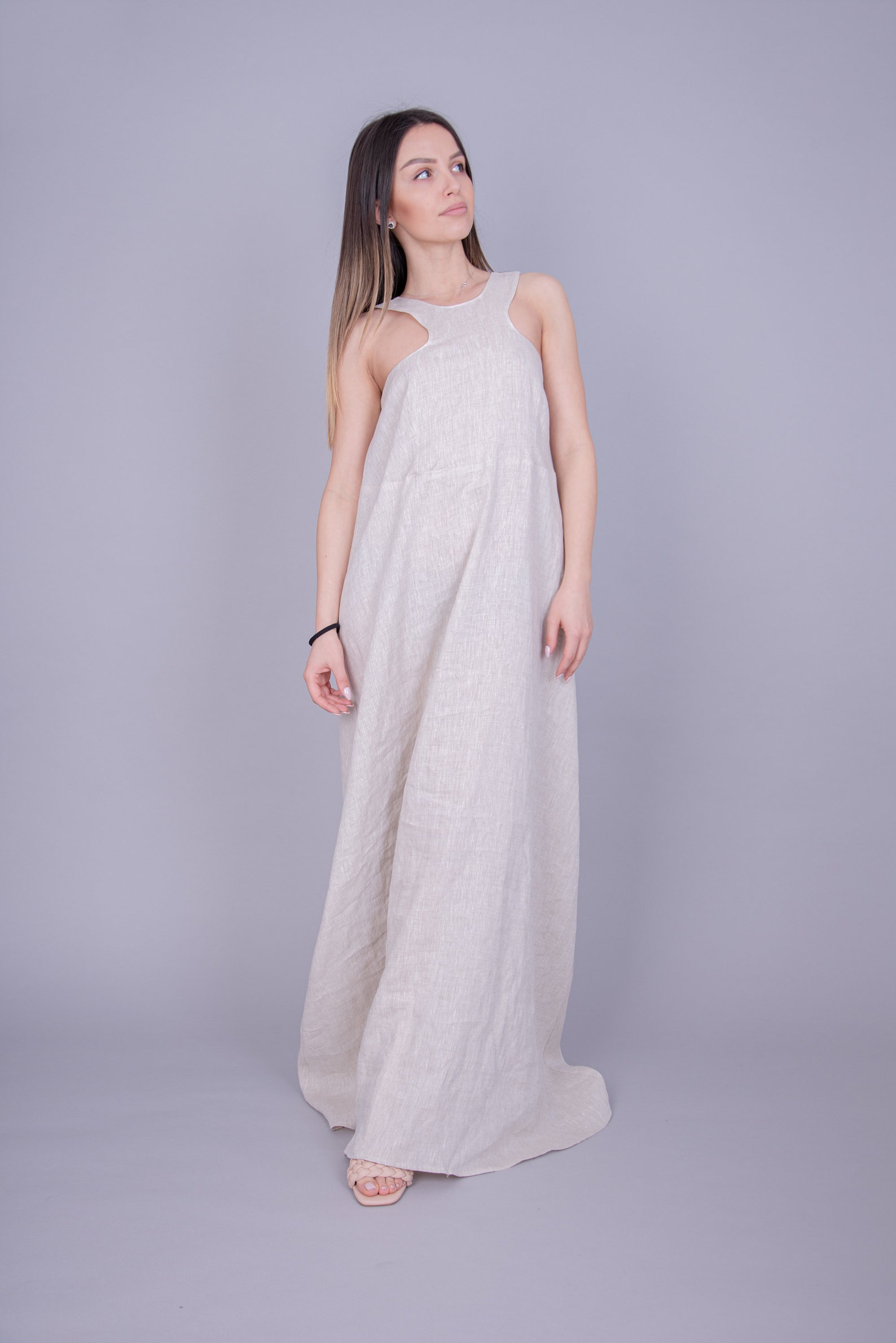 Linen Convertible Dress/Flax Clothing/Flax Dress/Kaftan Maxi | Etsy