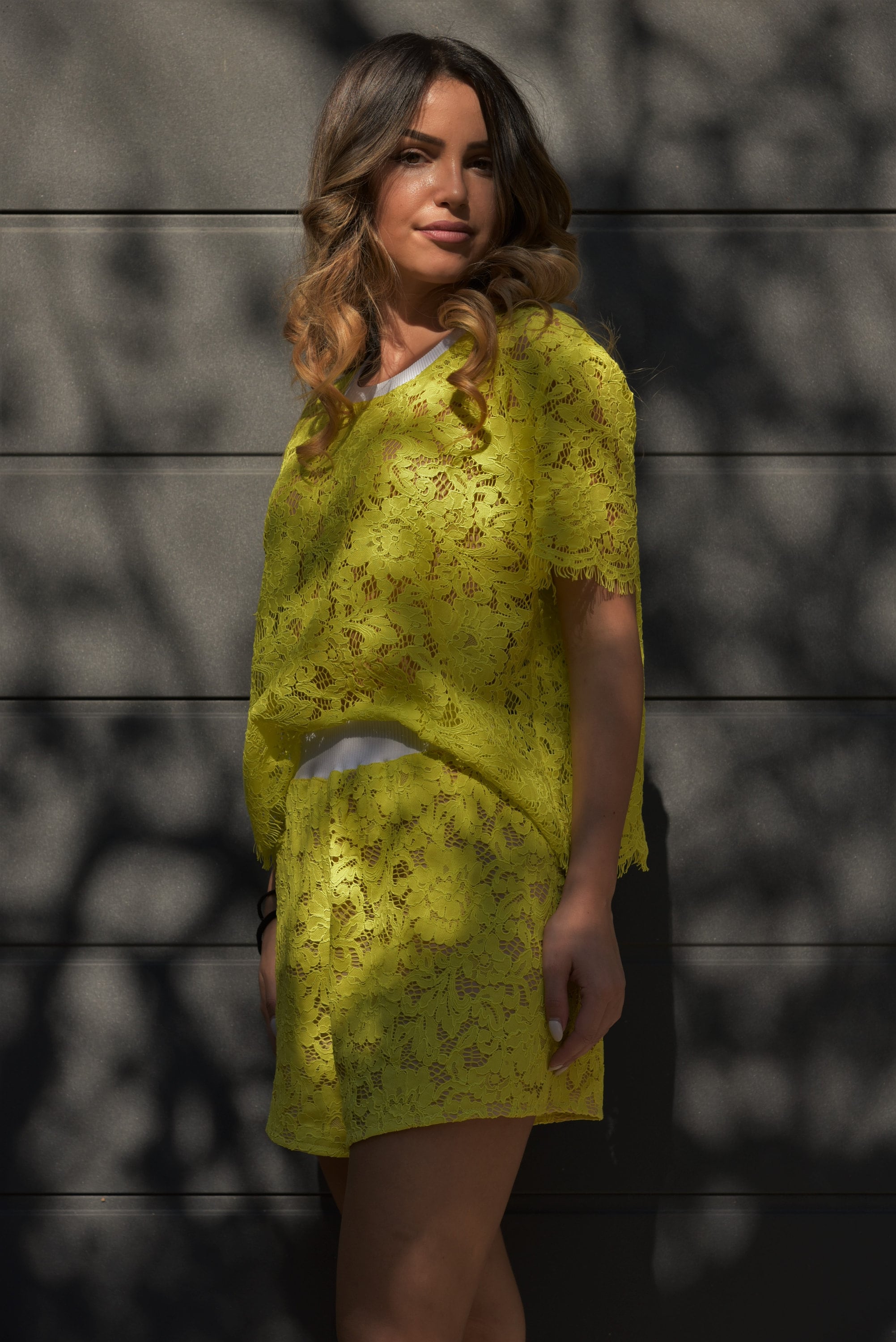 Women's Two Piece Set/Yellow Suit/Two Piece Outfit/Lace | Etsy