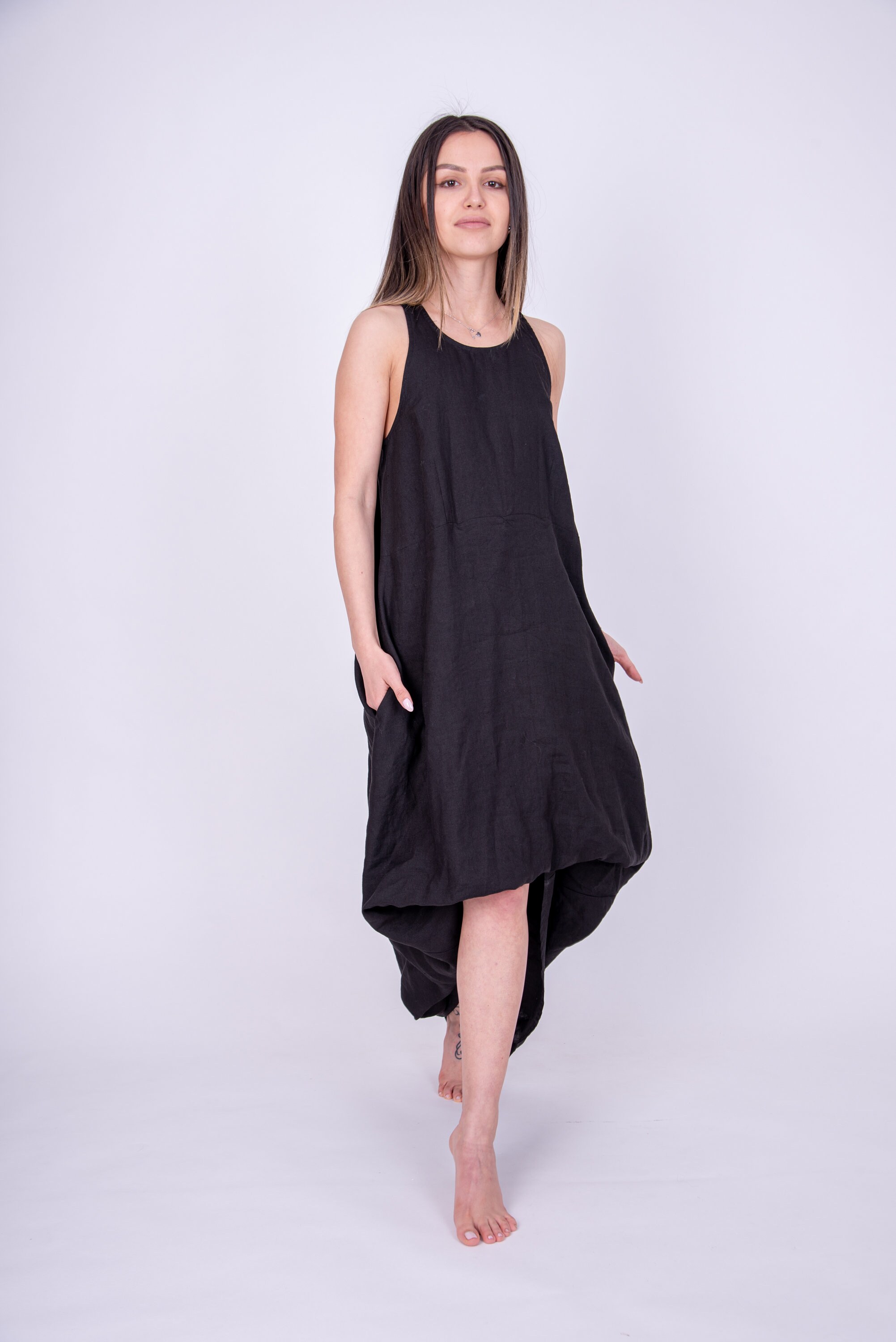 Convertible Dress/Flax Dress/Linen Robe/Linen Caftan/Kaftan | Etsy