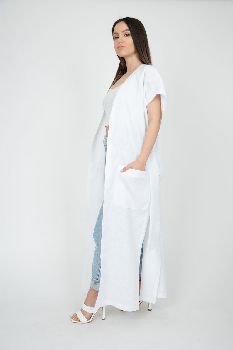 Linen Vest Women/linen Long Vest/handmade Linen Vest/linen - Etsy