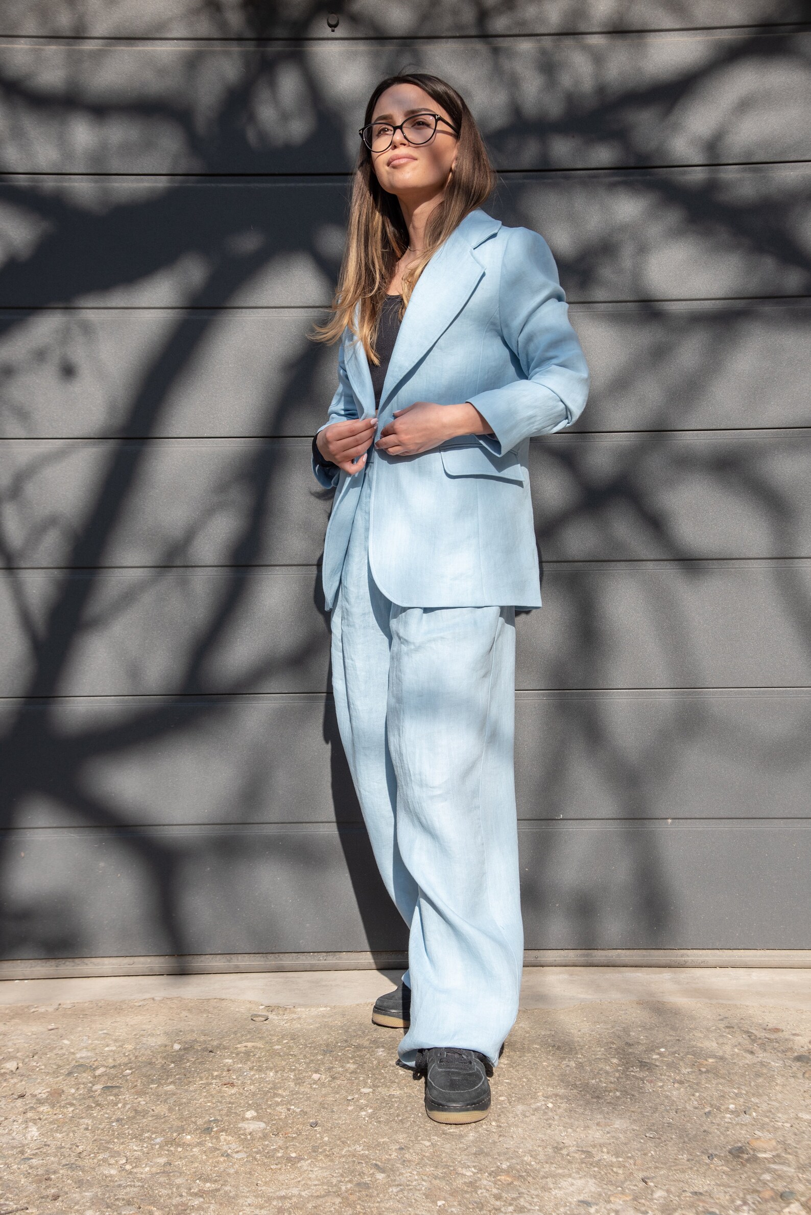 Linen Suit/flax Clothing/linen Suit Women/blazer and Pants Suit/loose ...