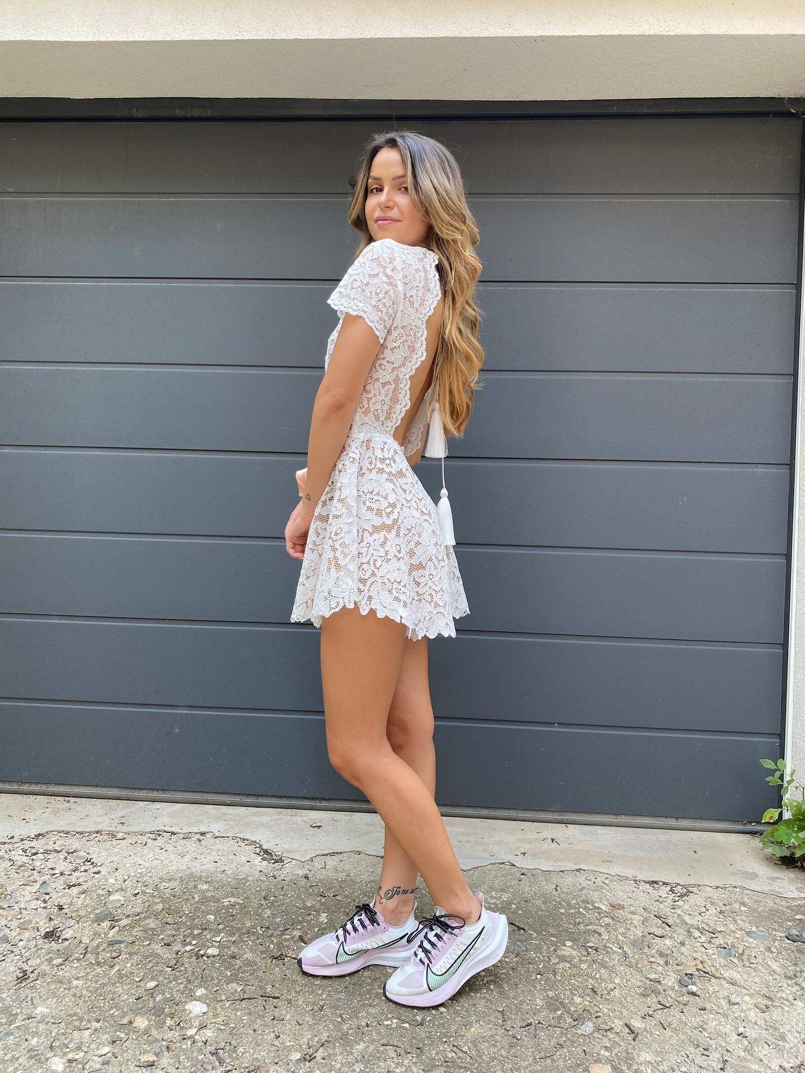 BELLE Lace Jumpsuit/Bridesmaid Romper/Lace and Open Back | Etsy