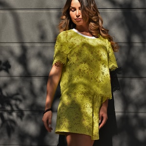 Women's Two Piece Set/yellow Suit/two Piece Outfit/lace Top and Shorts ...