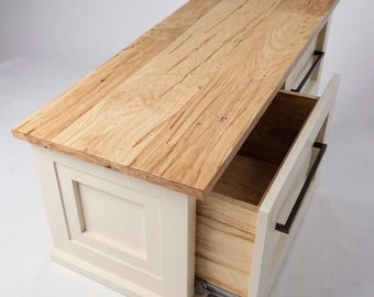 Custom Shaker Mudroom Entryway Bench With Front Drawers - Storage Bench ...
