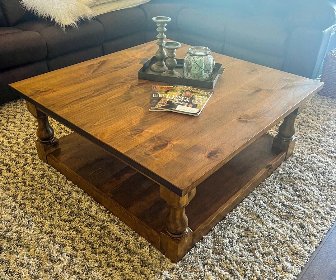 Large Solid Wood Coffee Table - Etsy