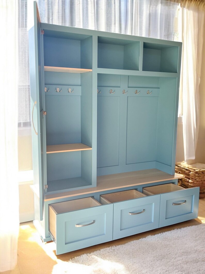 Hall Tree Cabinet, Storage Locker, Entryway Storage Bench - Etsy