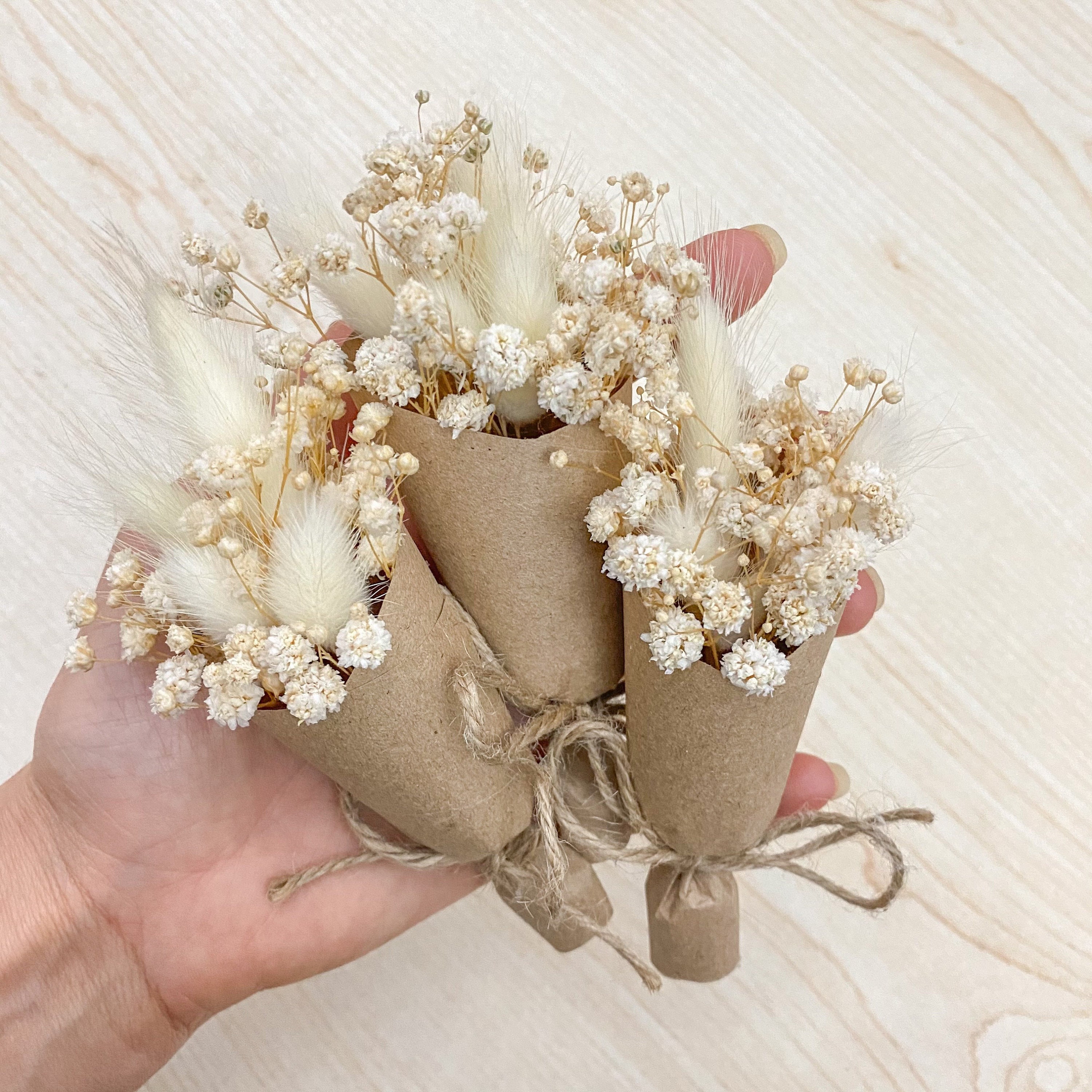 Mini dried flowers bouquets wedding favors for guest rustic | Etsy