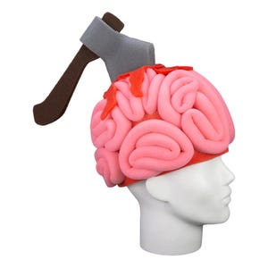 Foam Party Hats Brain With Axe Hat - Halloween Anatomy Party Hat ...