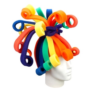 Foam Party Hats Pride Rainbow Wig - Pride Wig - Buffoon Wig - Clown Wig ...
