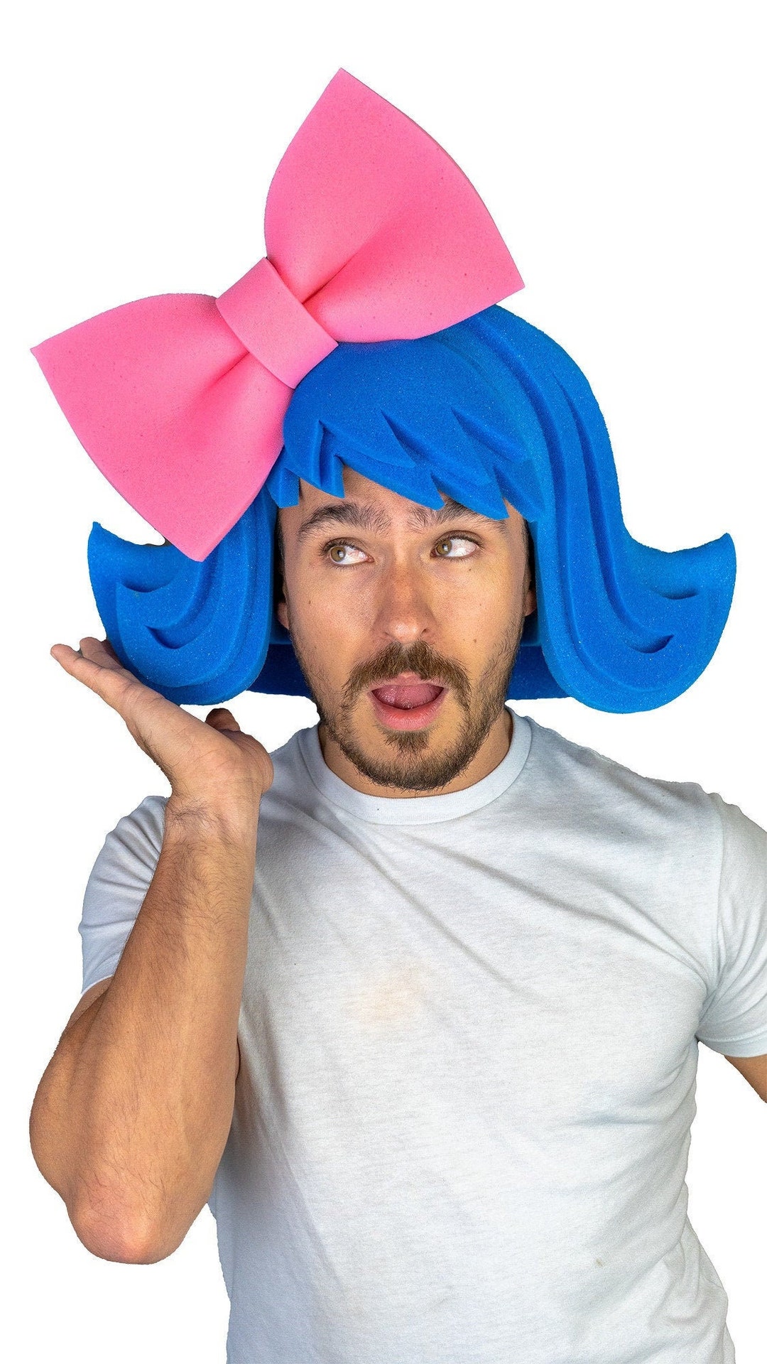 Foam Party Hats Wig With Large Bow - Cosplay Wigs - Drag Queen Wig ...