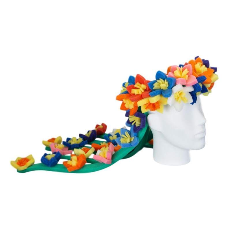 Foam Party Hats Small Spring Flowers Hat Hair Vine Flower | Etsy