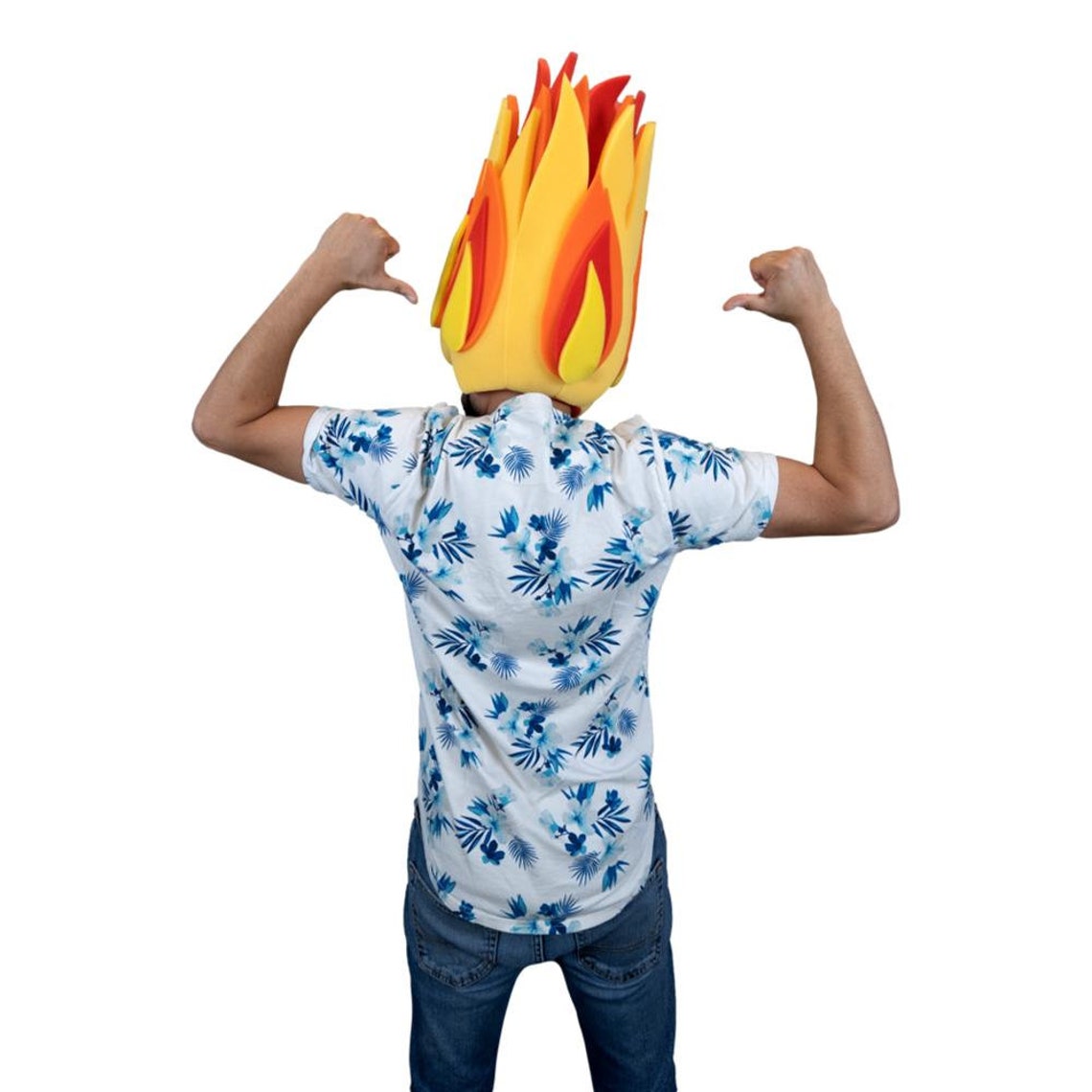 Foam Party Hats Foam Flames Wig Anime Wig Orange Fire Wig - Etsy