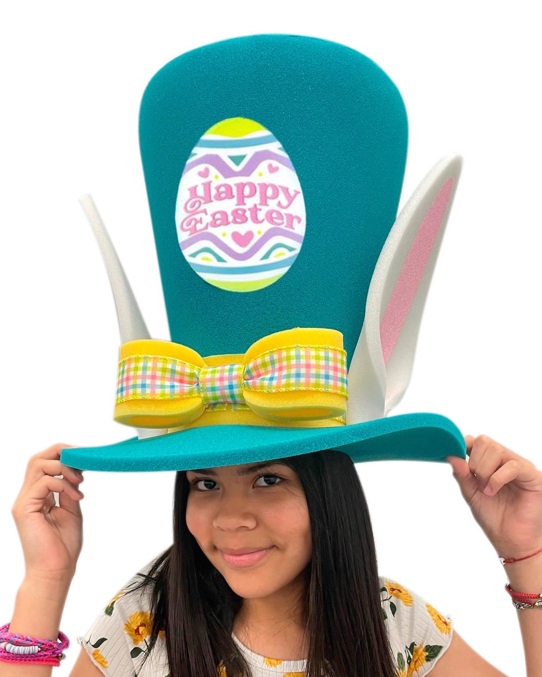 Foam Party Hats Easter Top Hat - Happy Easter Hat - Rabbit Mask Hat ...