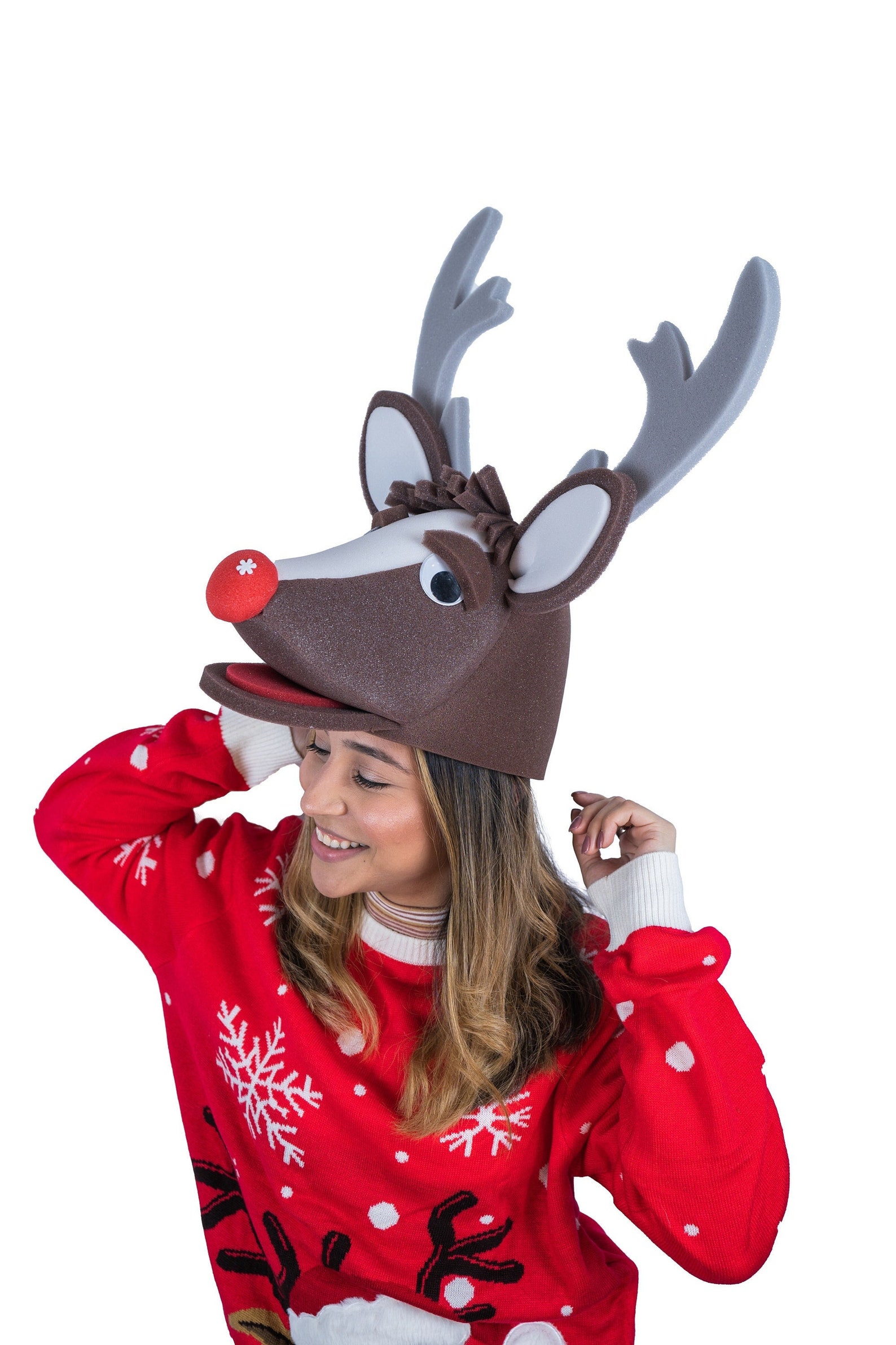 Foam Party Hats Rudolph the Reindeer Hat - Deer Costume Hat - Christmas ...