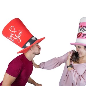 Foam Party Hats Valentine’s Day Top Hat - Kisses Love Hat - Crazy Love ...