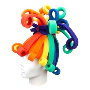 Foam Party Hats Pride Rainbow Wig - Pride Wig - Buffoon Wig - Clown Wig ...