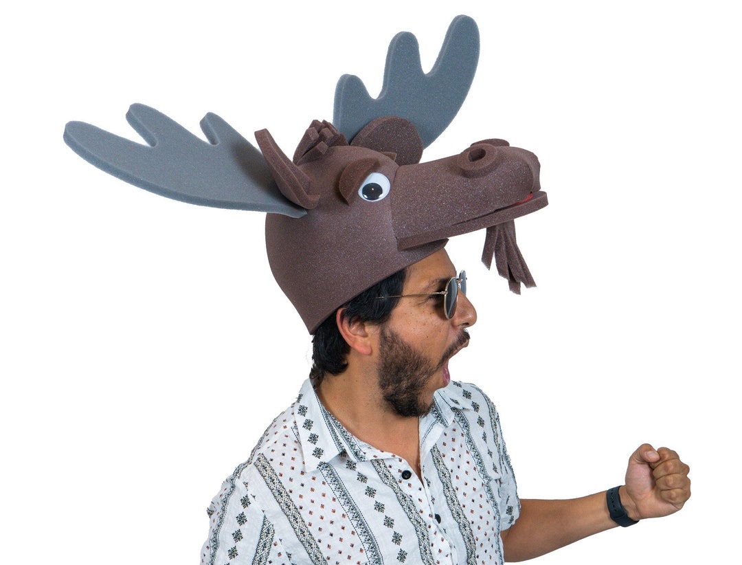 Foam Party Hats Moose Hat - Antler Moose Party Hat - Moose Decor Hat ...