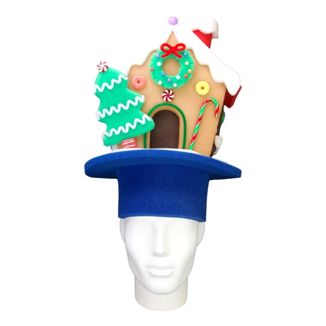 Foam Party Hats Christmas Gingerbread House Hat - Ginger Bread Man Hat ...