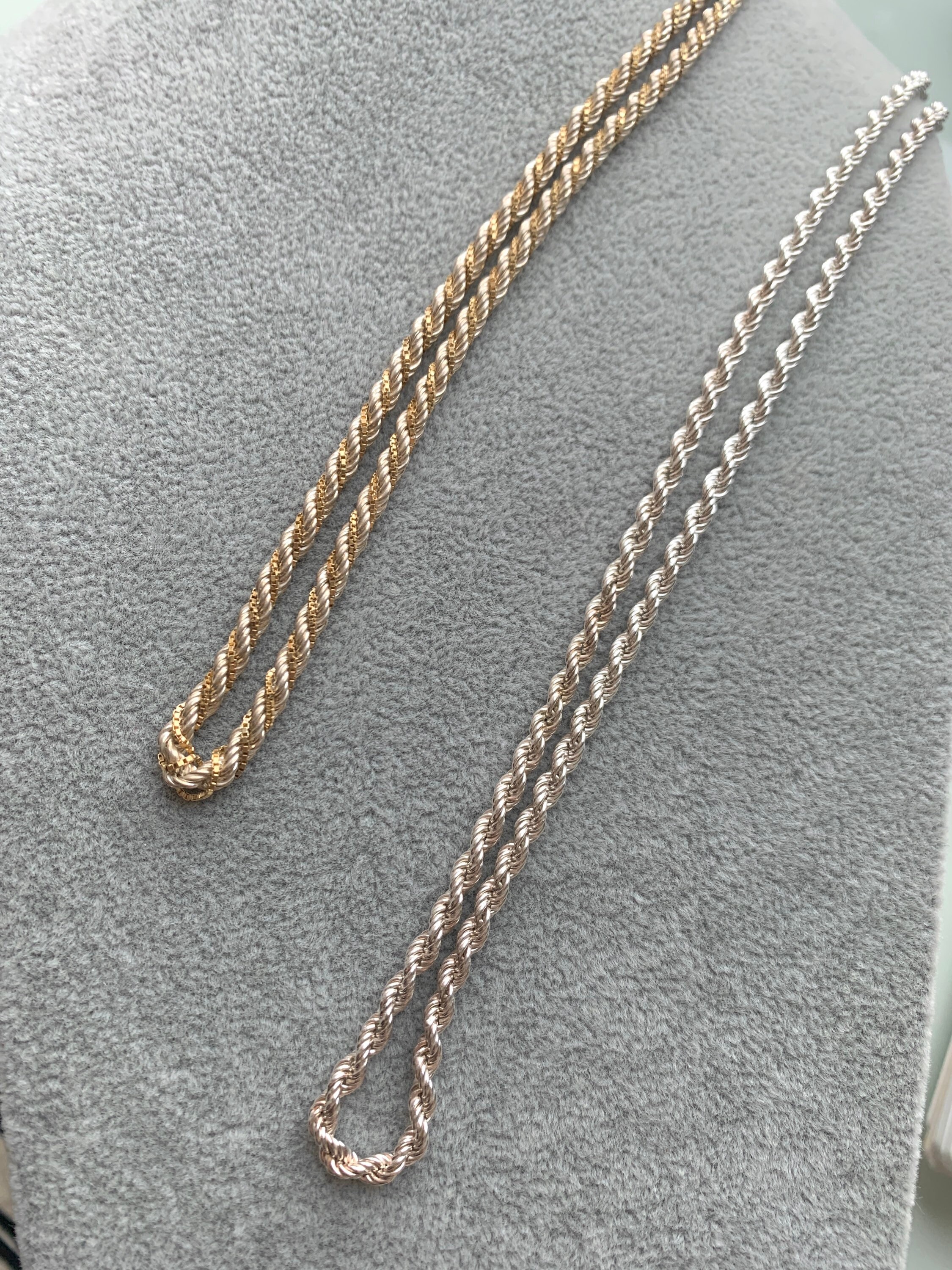 Vintage Italy Made Silver Twisted Rope Chain Gold & Sterling - Etsy