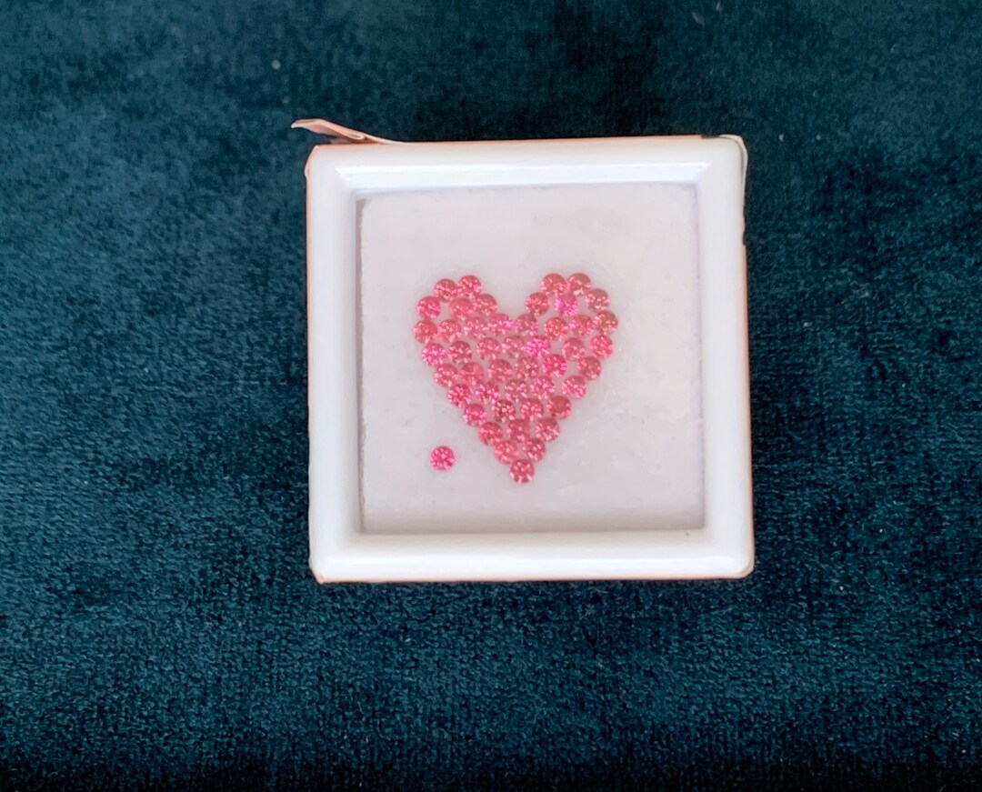 Natural Vivid Pink Spinel 1.6mm Round Cut Melee Gem Pack 47pcs Spinel ...