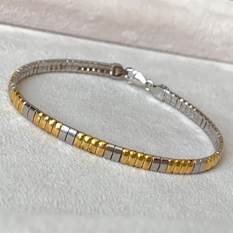 4 Mm Bicolor Bracelet - Etsy