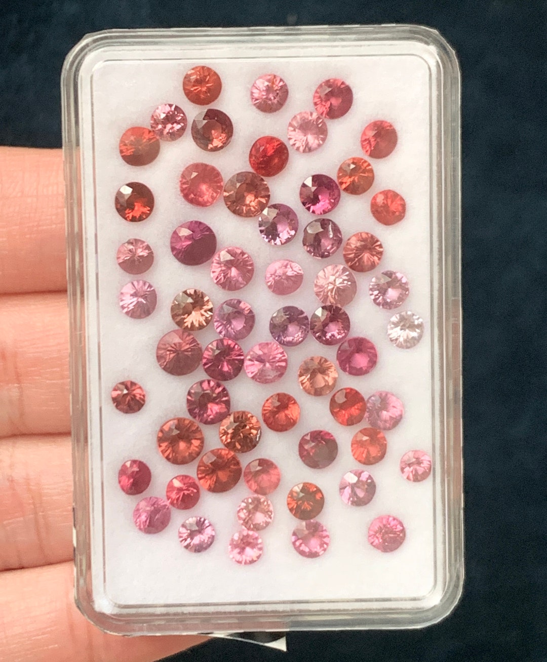 Natural Spinel Mix Color 3.2-4.6mm Round Cut 13.97ct 57pcs • Orange ...