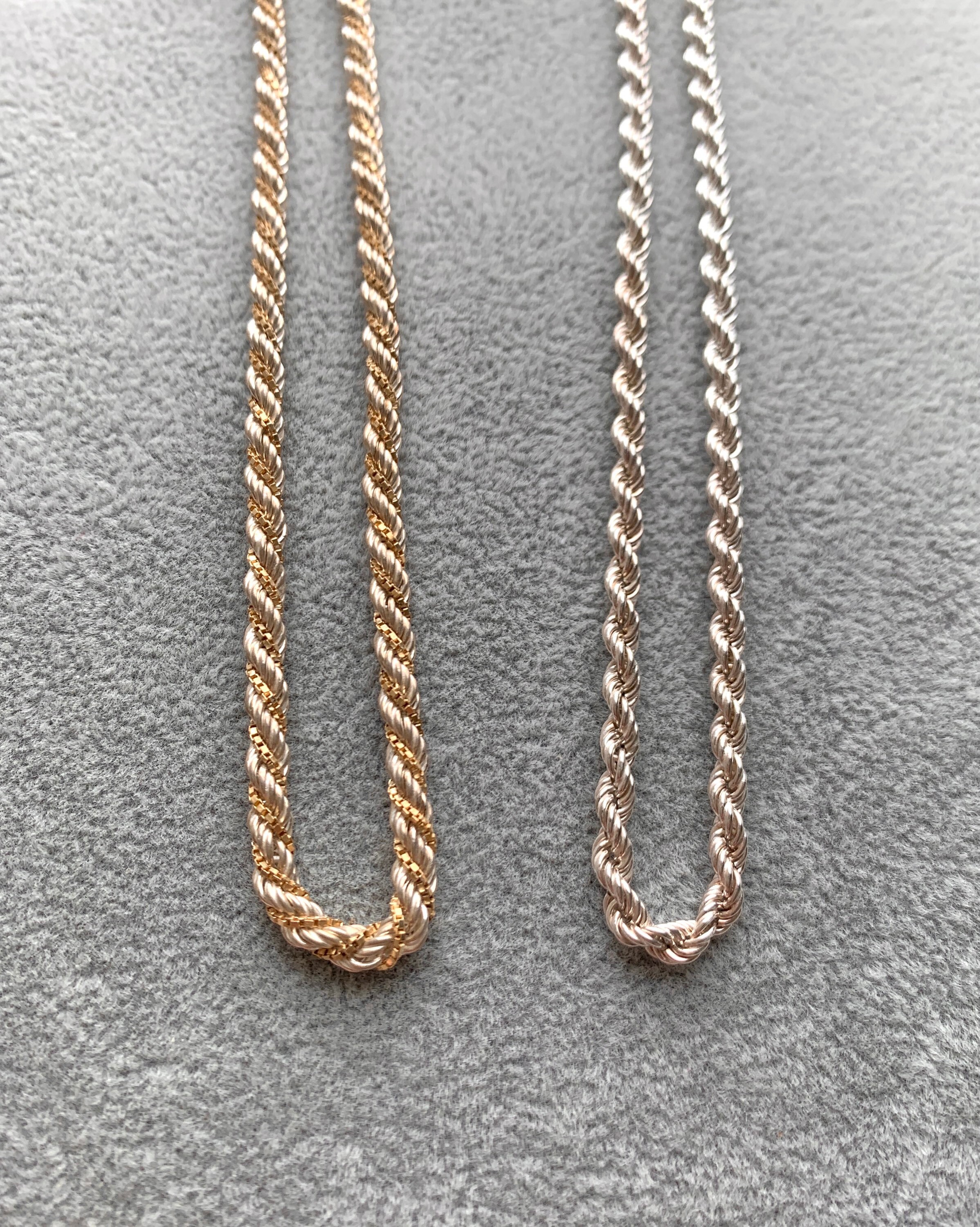 Vintage Italy Made Silver Twisted Rope Chain Gold & Sterling - Etsy