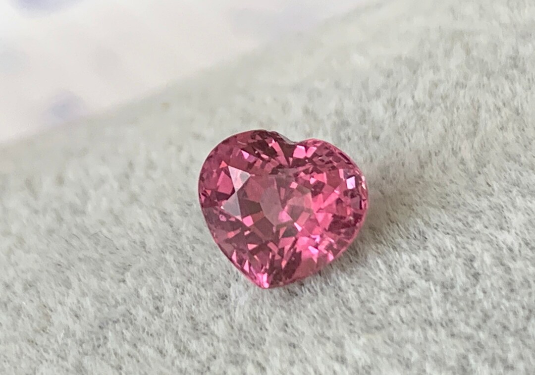 3.01 Hot Pink Malaya Garnet Full Heart Shape Cut Ct 8.3x7.6x6.2 Mm ...
