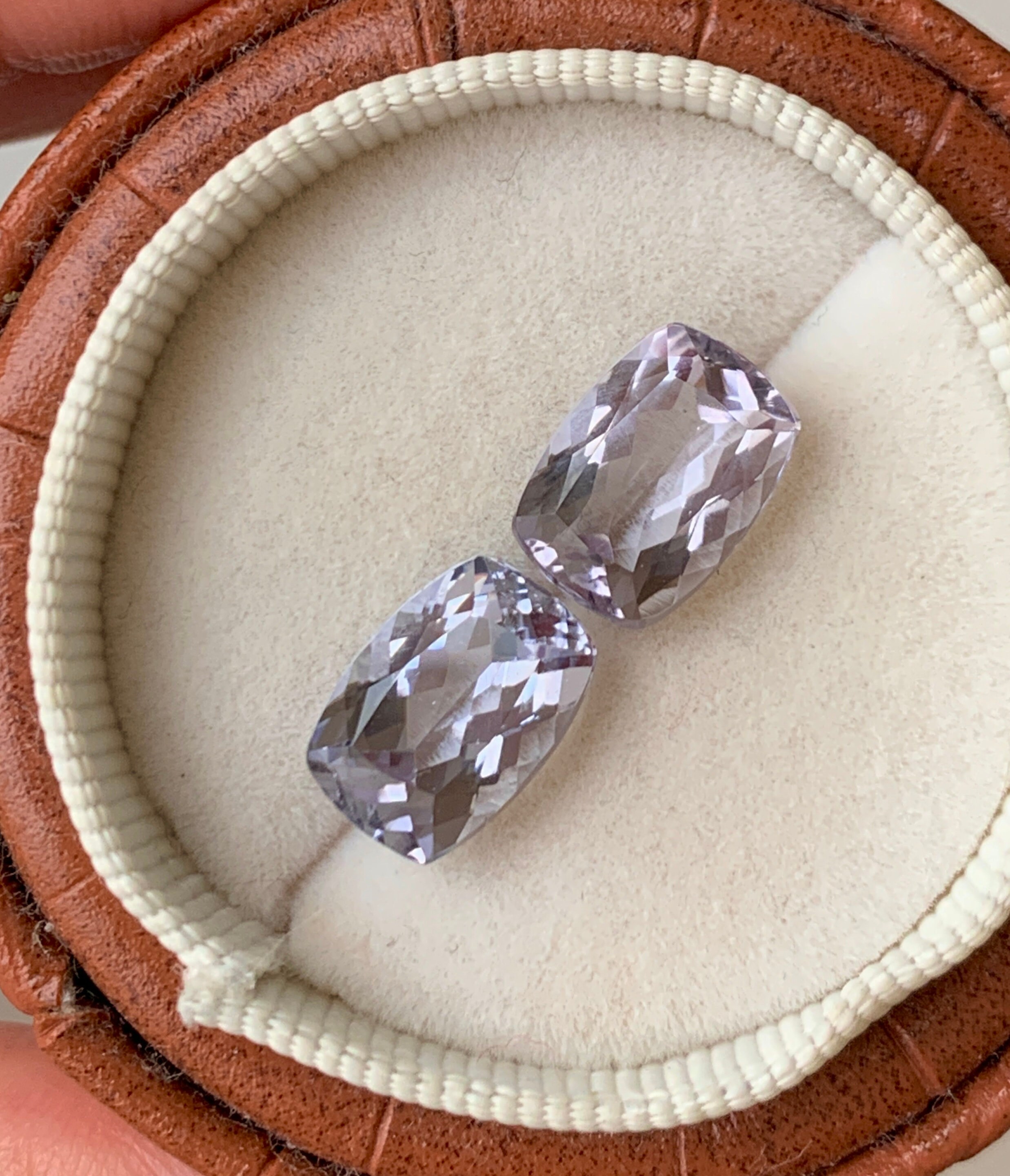 Natural Maxixe Beryl Pair 8.24 CT Silver Violet Beryl Long Cushion Cut ...