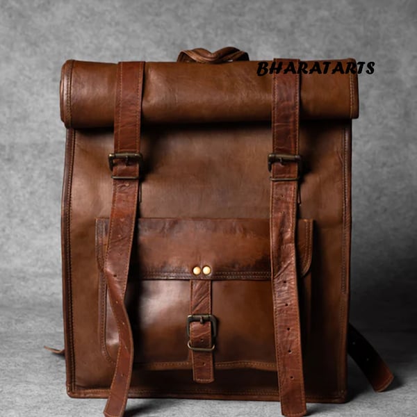 Leather Backpack - Etsy New Zealand