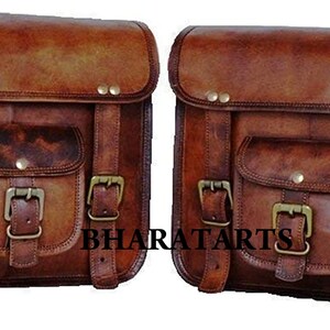 Leather Motorcycle Side Pouch Brown Leather Side Pouch Classic - Etsy