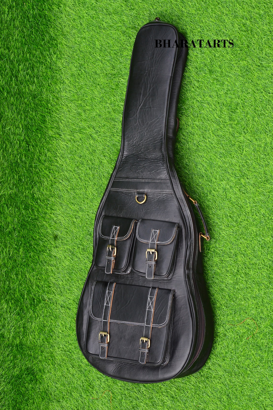 Leather Guitar Case Soft Case Guitar Bag Black Leather Case | Etsy