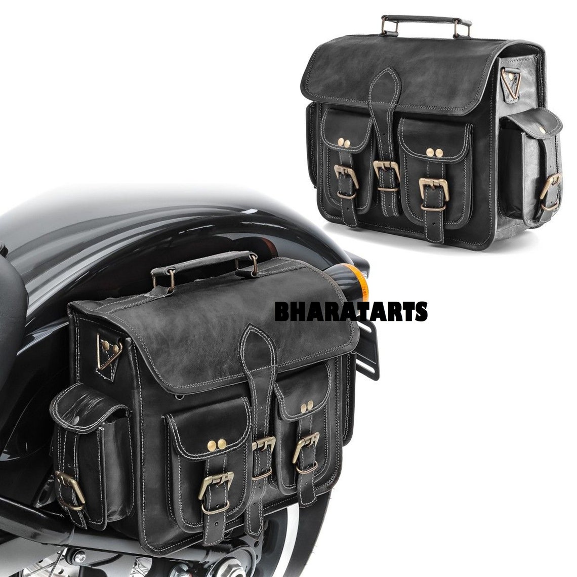 Motorcycle Saddlebag Leather Panniers Saddle Bags for - Etsy