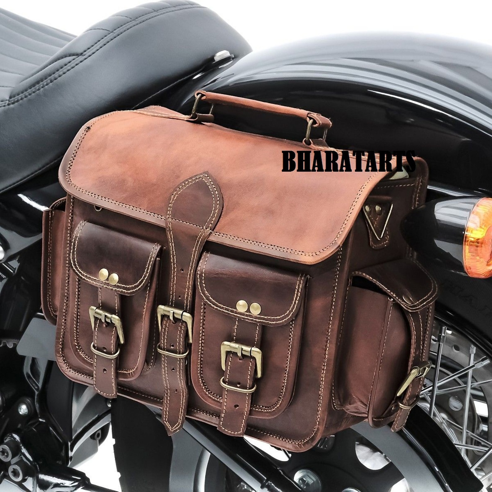 Motorcycle Saddlebag Leather Panniers Saddle Bags for - Etsy