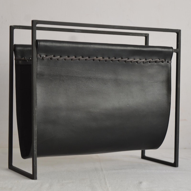 Leather Magazine Rack - Etsy