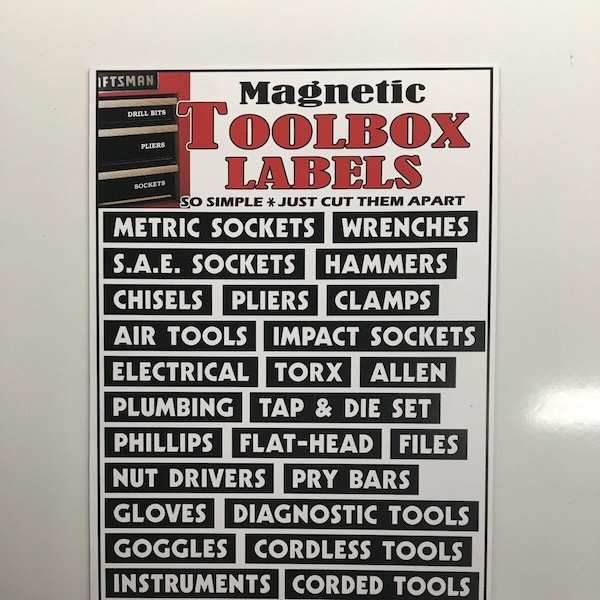 Magnetic Toolbox Label - Etsy