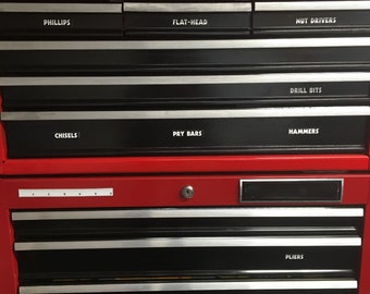 Ruler and American Flag Magnetic Toolbox Labels with Drill Gauge ...