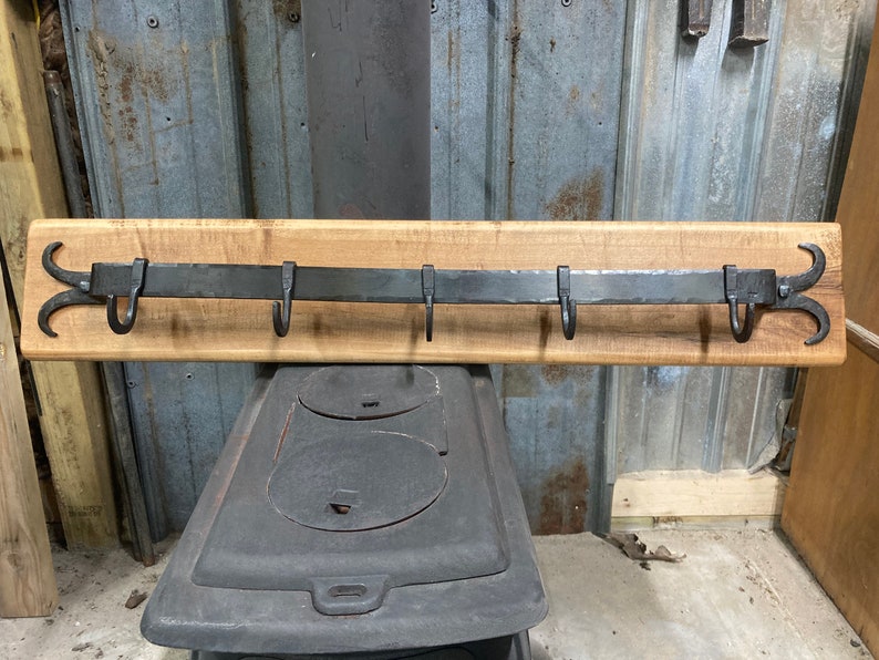 Hand Forged Cast Iron Pot Skillet Rack Hanger - Etsy