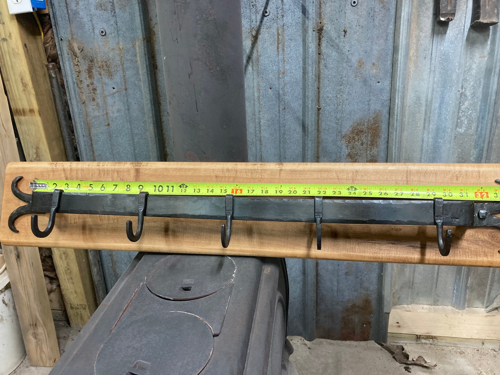 Hand Forged Cast Iron Pot Skillet Rack Hanger - Etsy