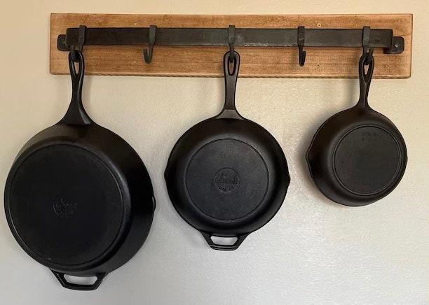 Hand Forged Cast Iron Pot Skillet Rack Hanger - Etsy