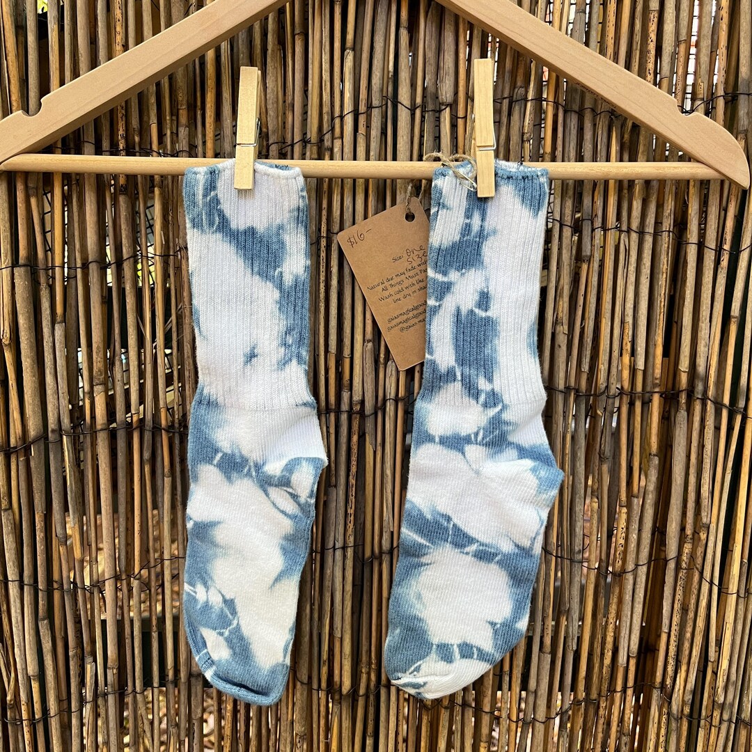 Hand Dyed Shibori Natural Dye Indigo Socks Tie Dye Shibori Cosmic ...
