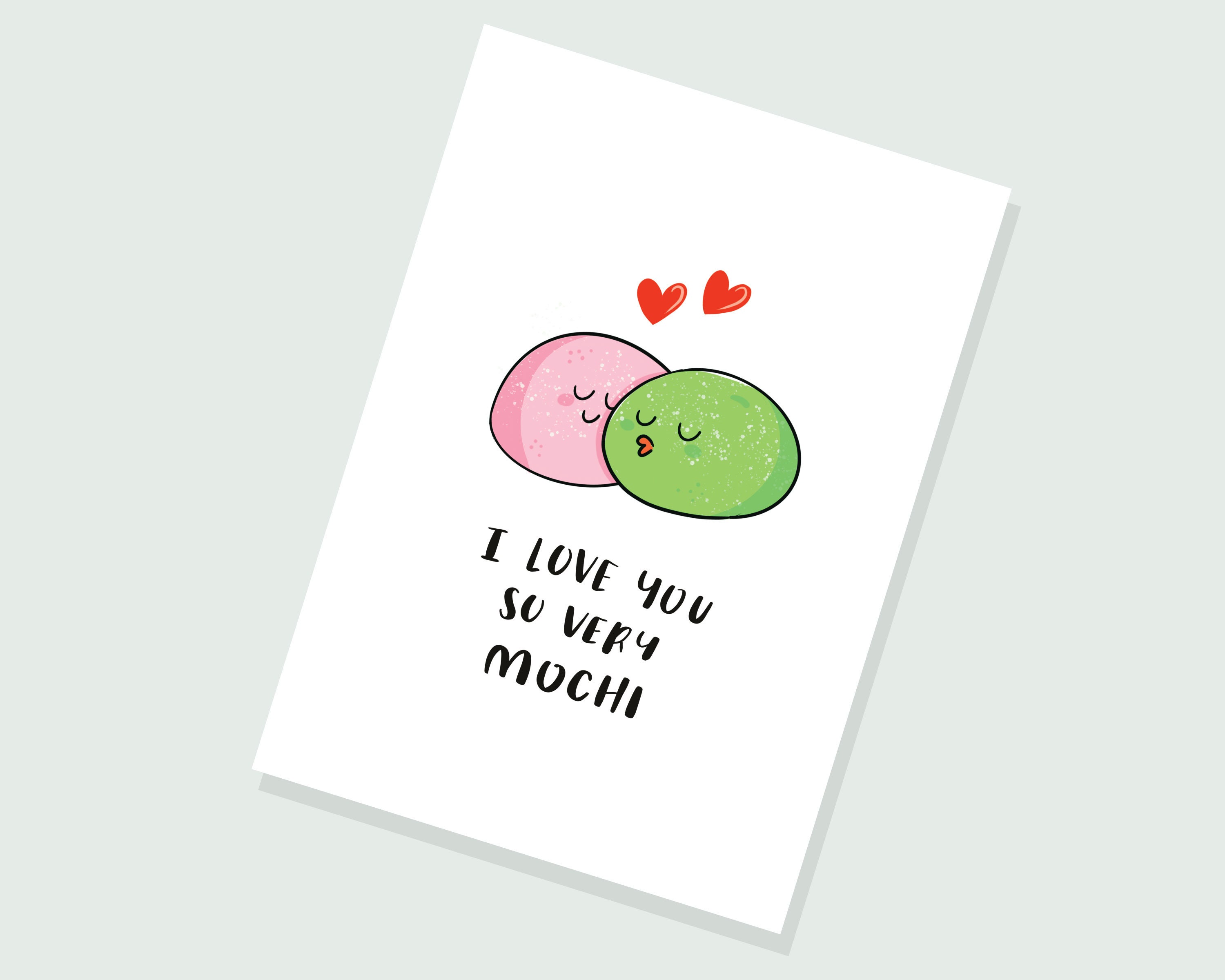 Instant Download I Love You Mochi Card, Cute Mochi Card, Japanese ...