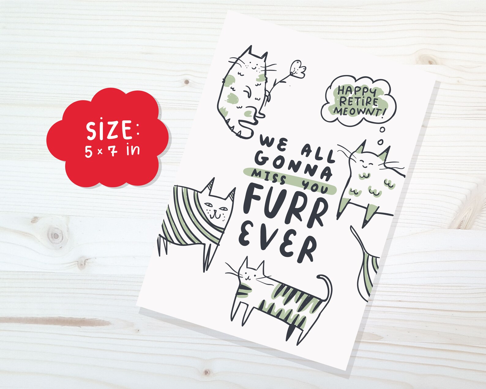 Instant Download Office Retirement Card, Funny Cats Retirement Card ...