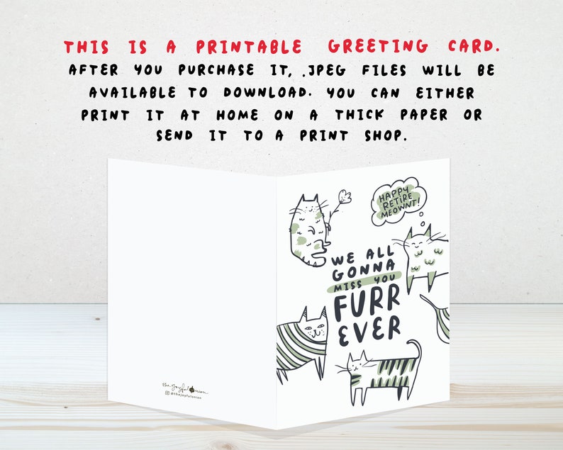 Instant Download Office Retirement Card, Funny Cats Retirement Card ...