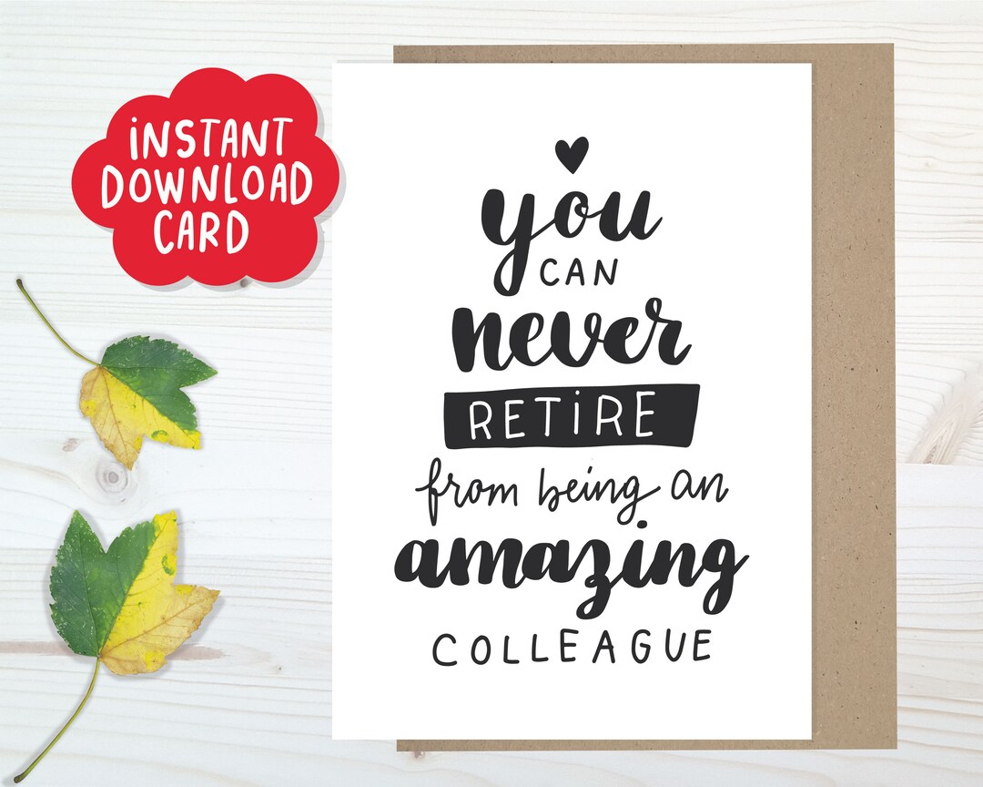 Instant Download Retirement Card Printable, Sweet Office Retirement ...