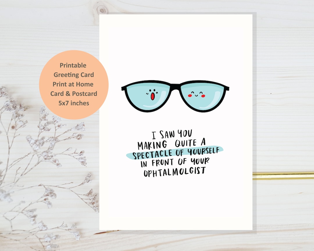 Instant Download Eye Surgery Get Well Card, Funny Cataract Printable ...