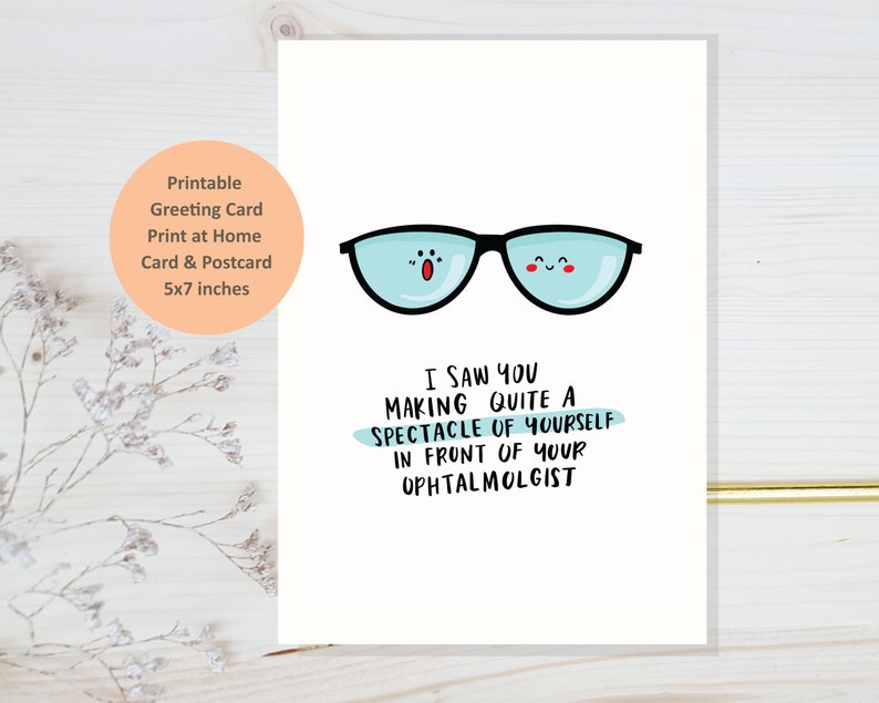 Instant Download Eye Surgery Get Well Card, Funny Cataract Printable ...