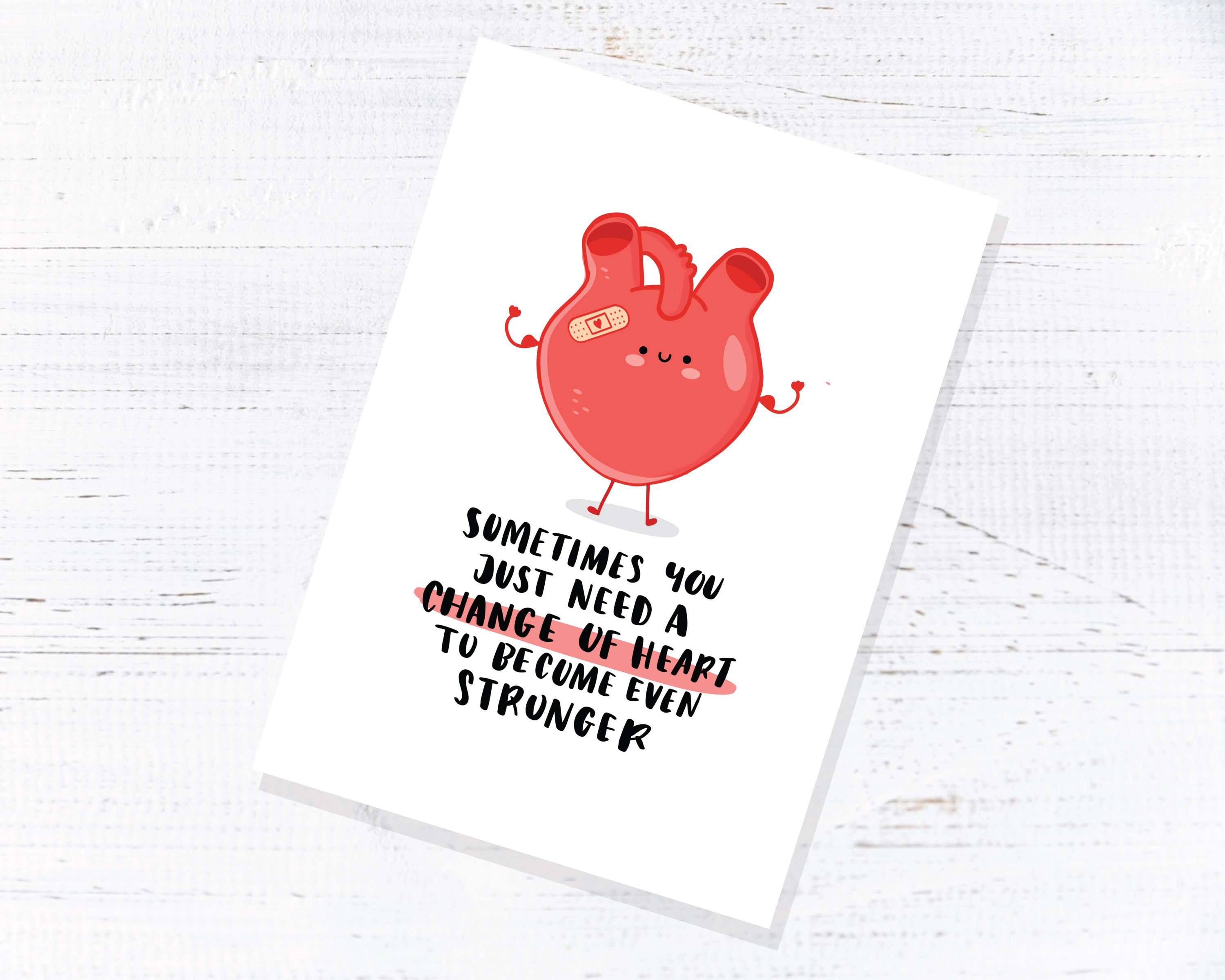 Instant Download Heart Surgery Card, Cute Heart Card, Bypass Surgery ...