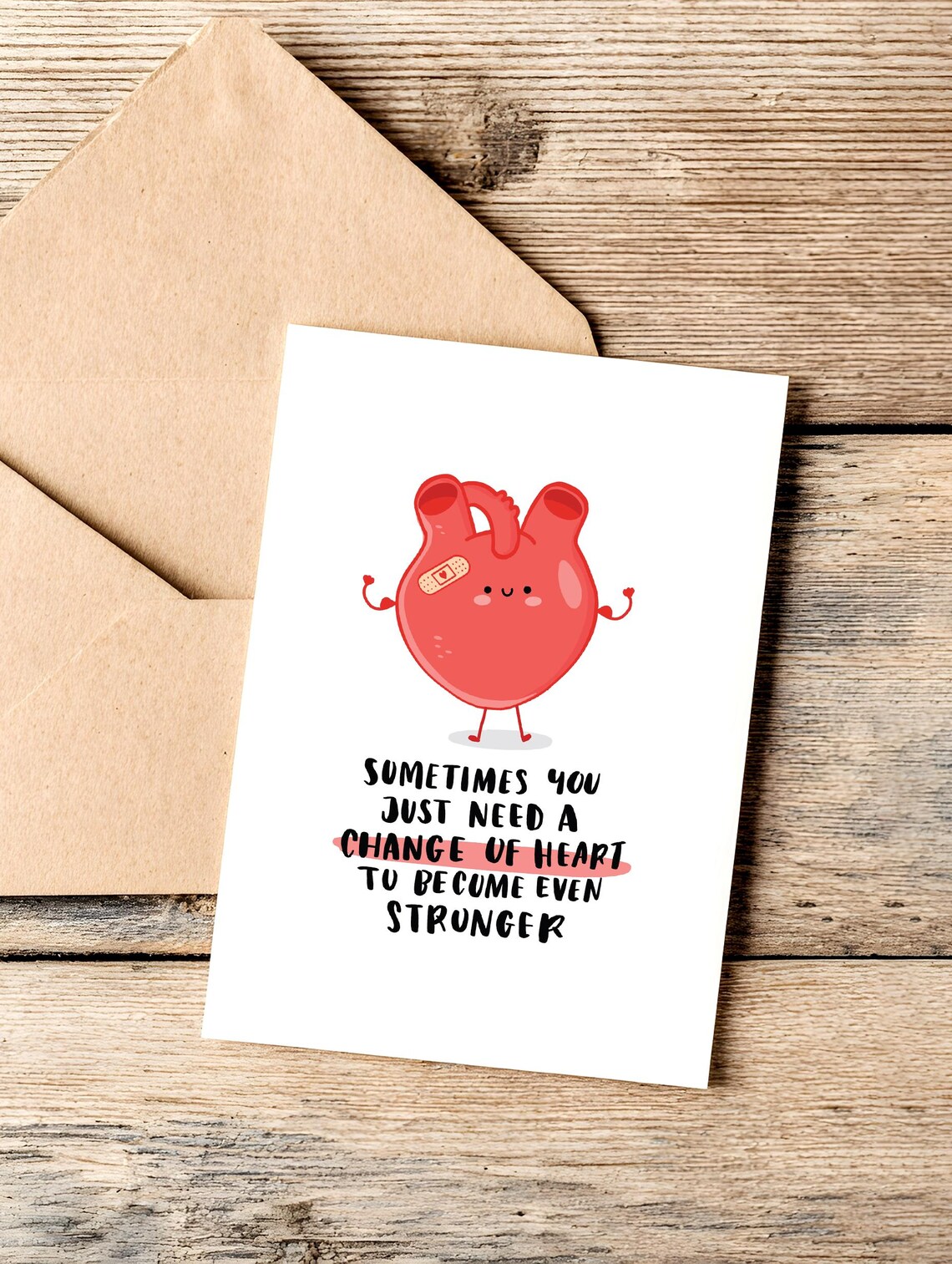 Instant Download Heart Surgery Card, Cute Heart Card, Bypass Surgery ...