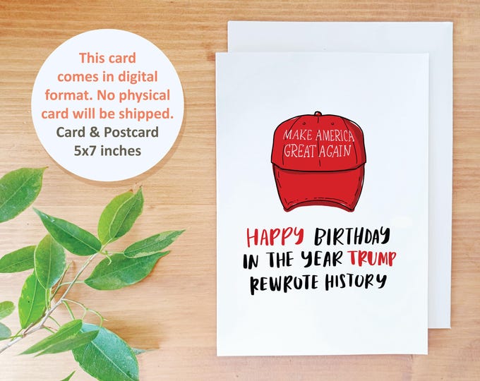 Trump Happy Birthday Day Card -5x7 Greeting Card - Etsy